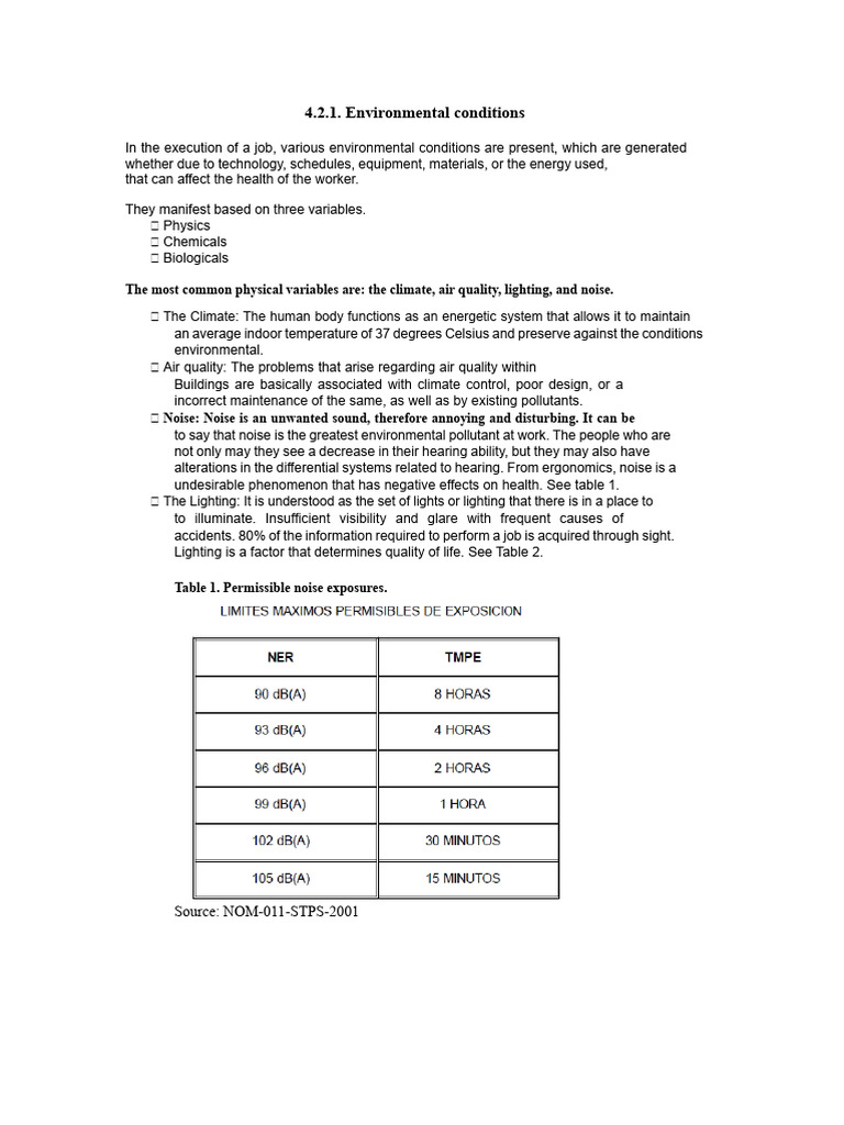 Environmental Conditions and Ergonomics | PDF | Anthropometry | Noise