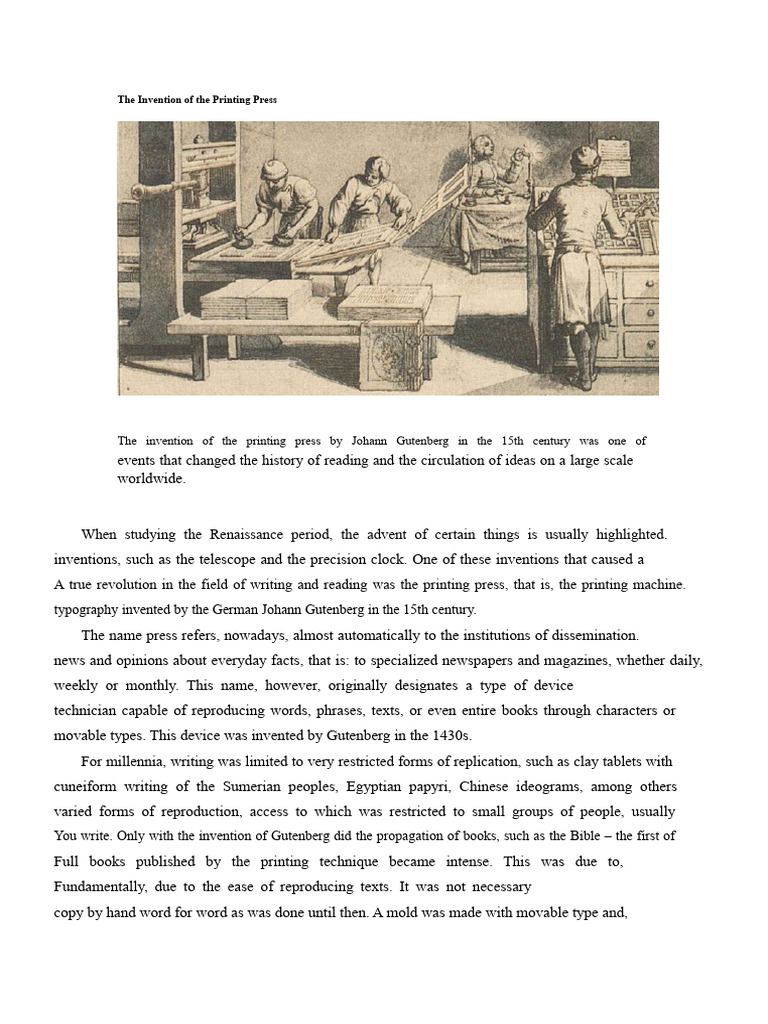 The Invention of The Press | PDF | Printing | Printing Press