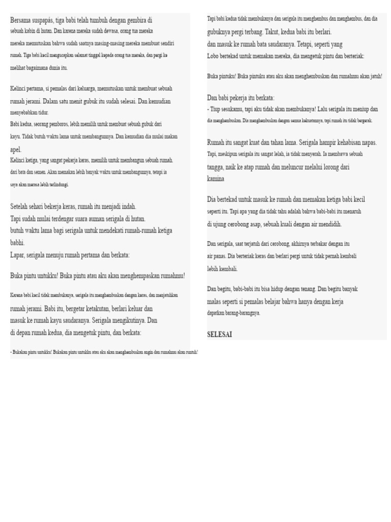 Pelajaran dari Tiga Babi Kecil | PDF