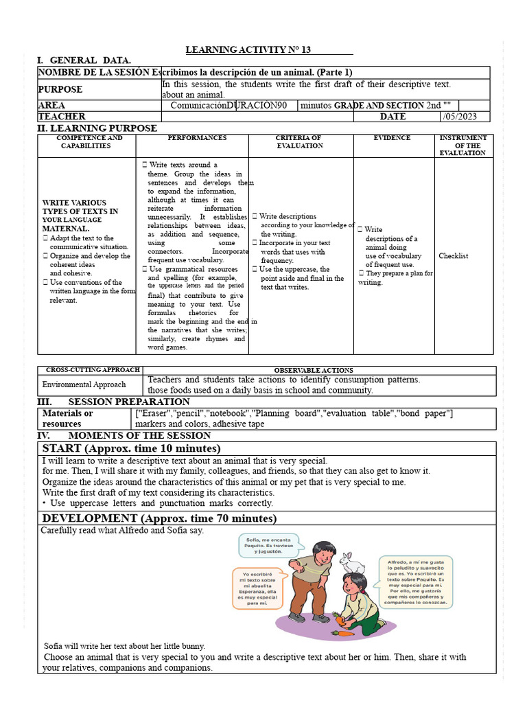 Descriptive Writing Activity for Animals | PDF | Letter Case | Human ...