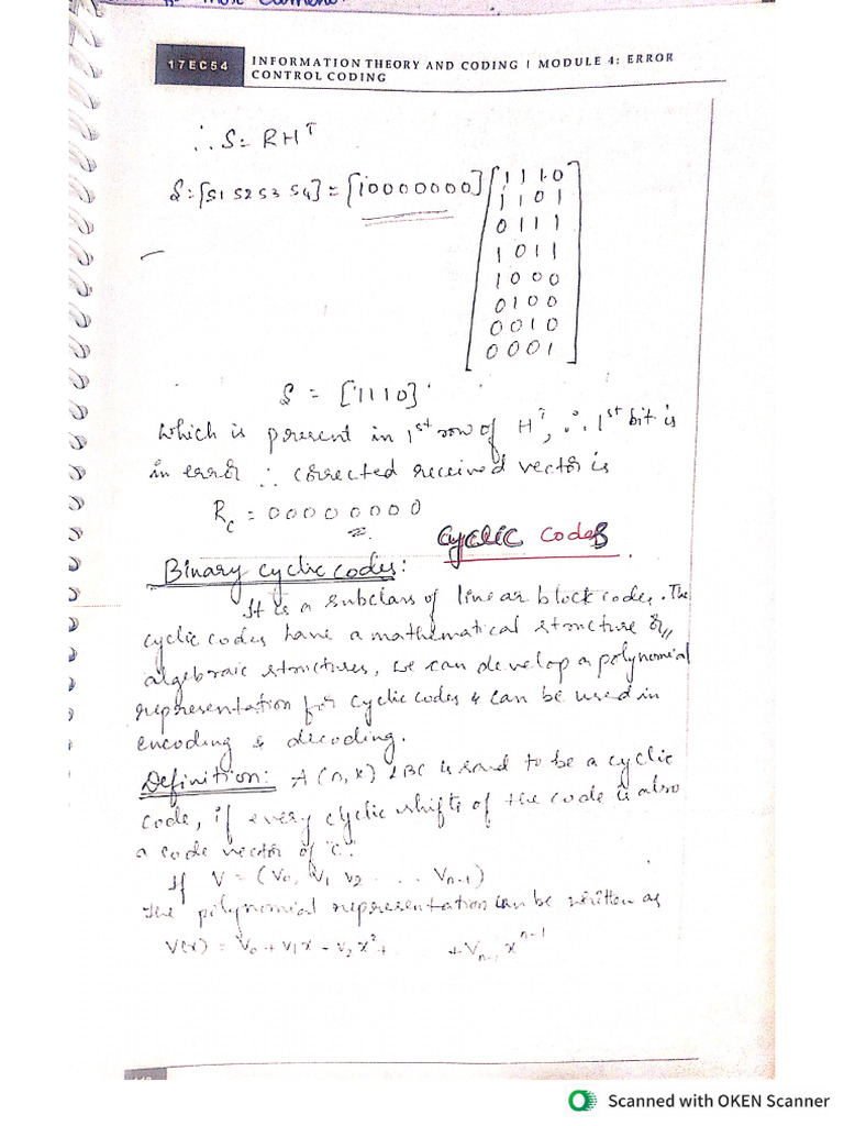 Module 4 Chapter 2 Cyclic Codes | PDF