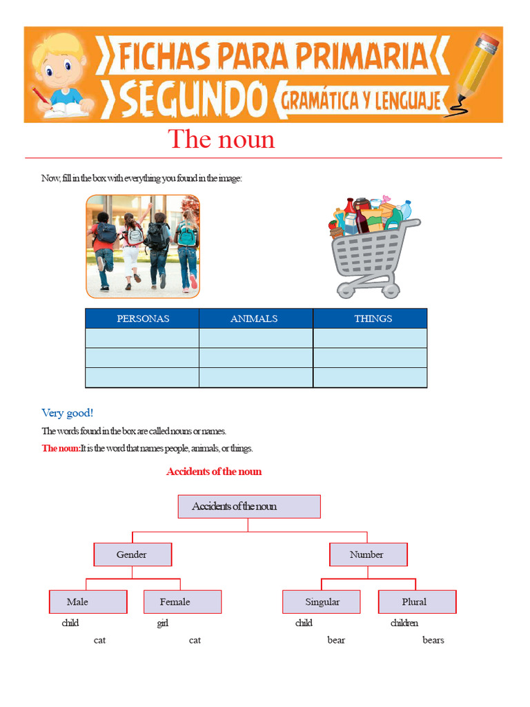 Learning About The Noun For Second Grade of Primary School | PDF ...