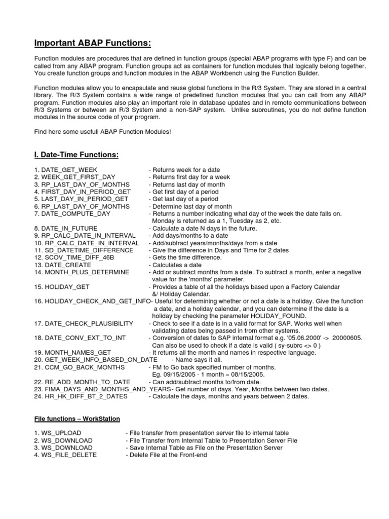 SAP ABAP Function-Modules | PDF | Business