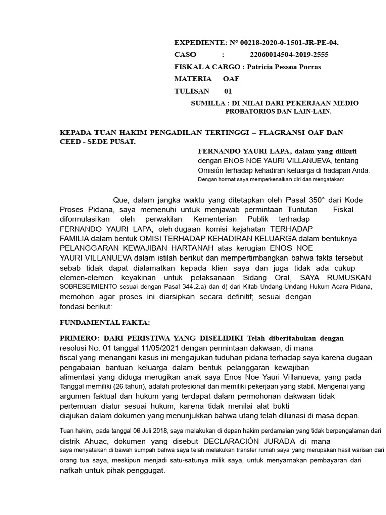 Membebaskan Permintaan Pengadilan Fernando Yauri Lapa | PDF