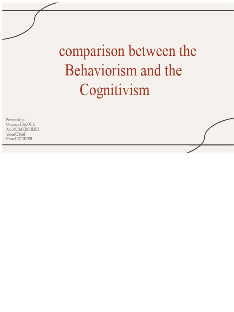Comparison Between Behaviorism and Cognitivism | PDF | Behaviorism ...