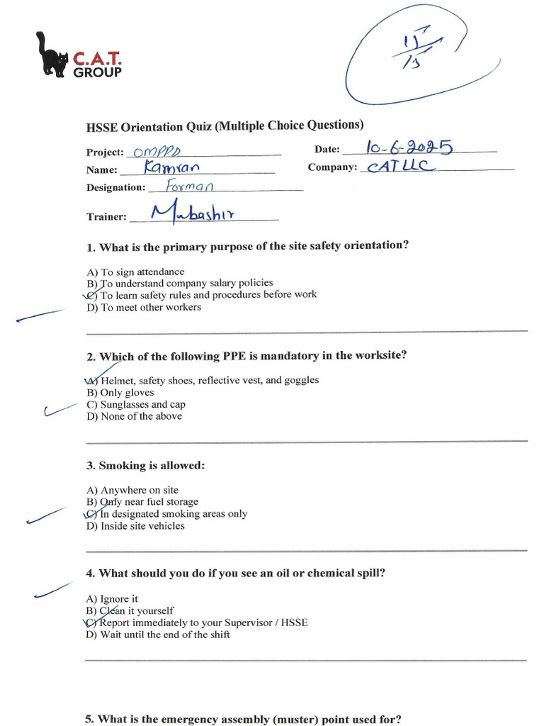Orientation Quiz Records | PDF