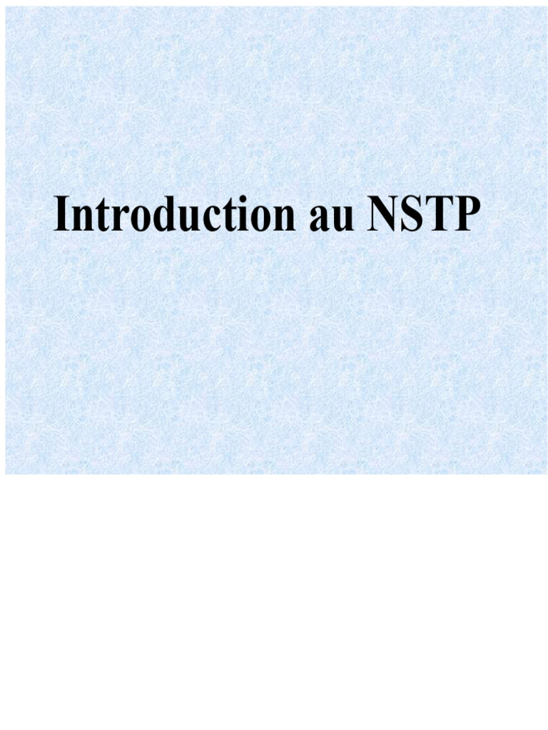 Comprendre le Programme NSTP en 2023 | PDF