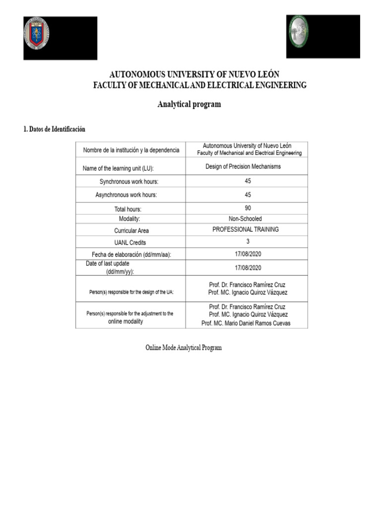 Precision Mechanisms Design Program | PDF | Accuracy And Precision ...