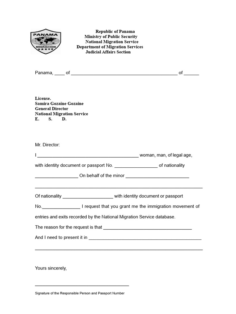 Application Form For Immigration Movements of Minors | PDF
