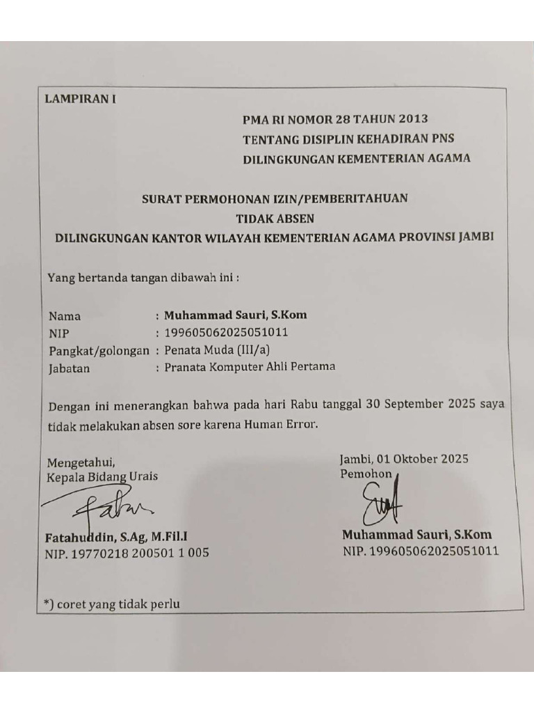 Lupa Absen | PDF