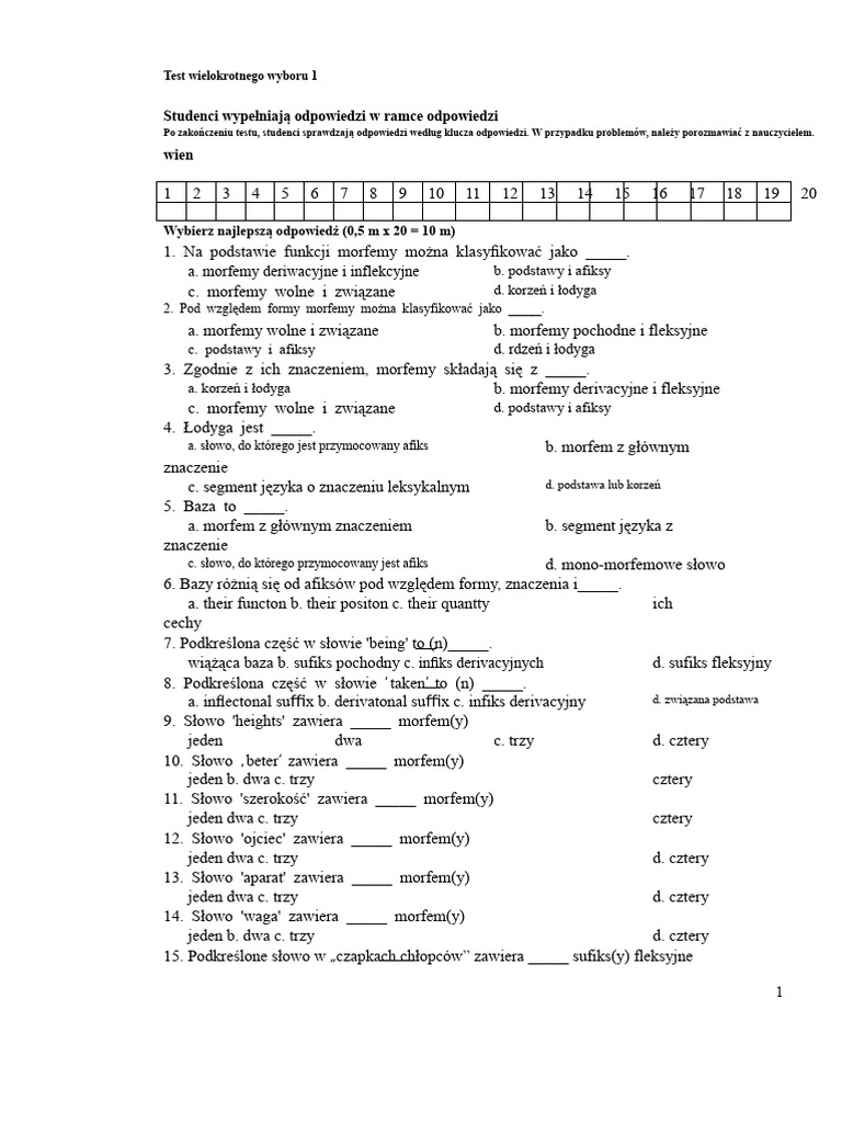 Test Morpho 1 | PDF