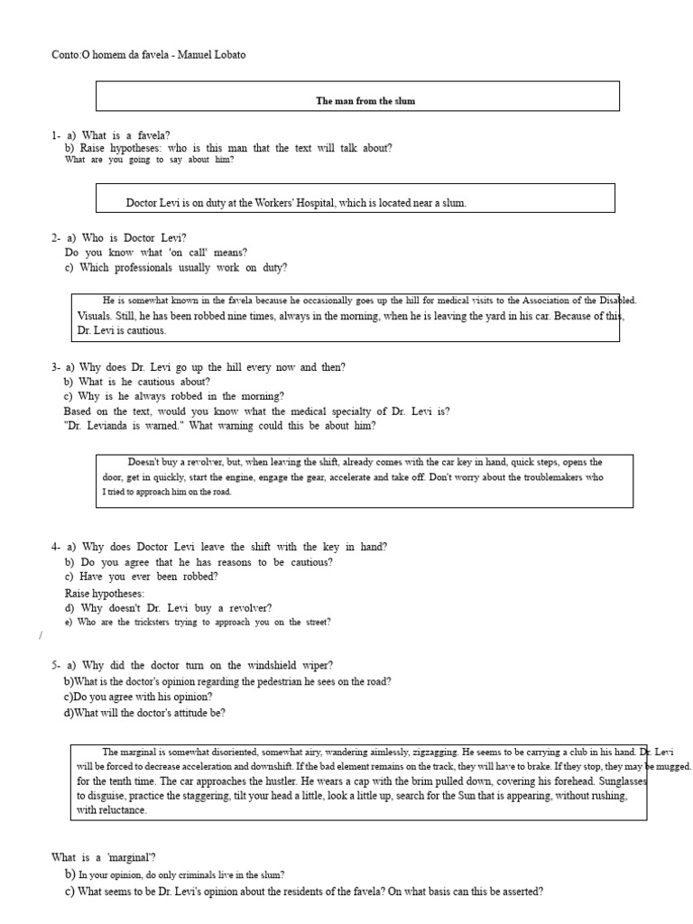 15 Scheduled Break The Man From The Slum - Teacher's Version - Manuel ...