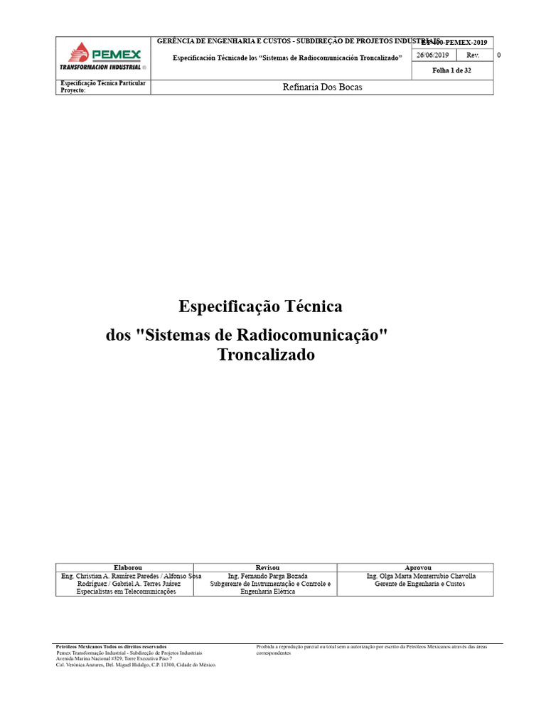 ET-400-PEMEX-2019 SISTEMAS DE RÁDIOCOMUNICAÇÃO TRUNKING | PDF | Rádio ...