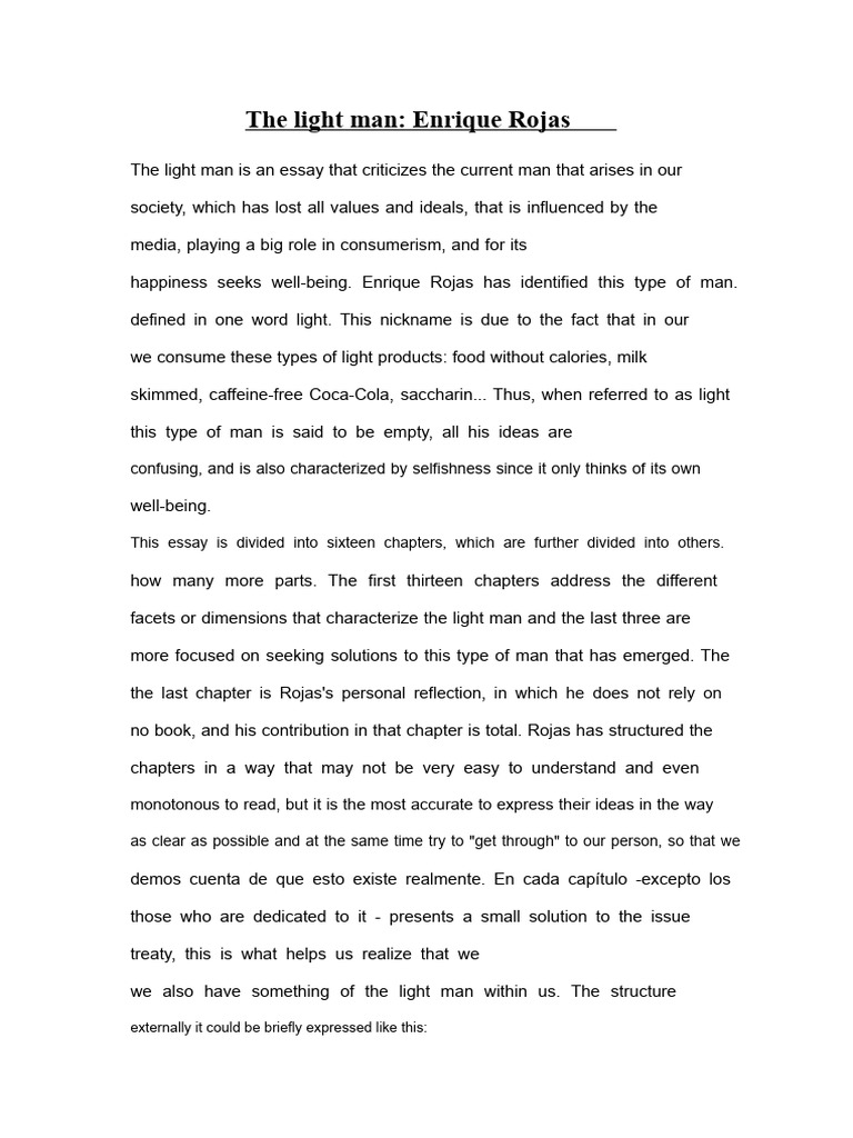 The Light Man Enrique Rojas | PDF | Love | Truth