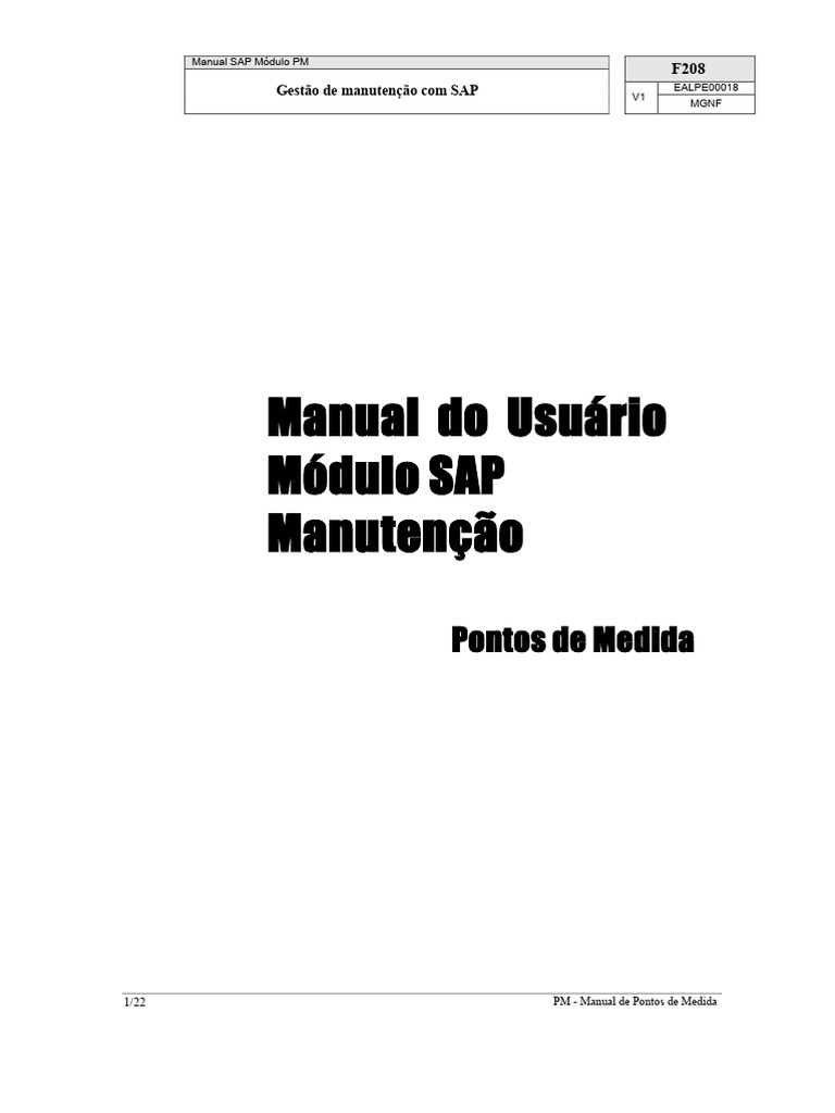 Manual SAP PM: Pontos de Medida | PDF | Contabilidade | Medição