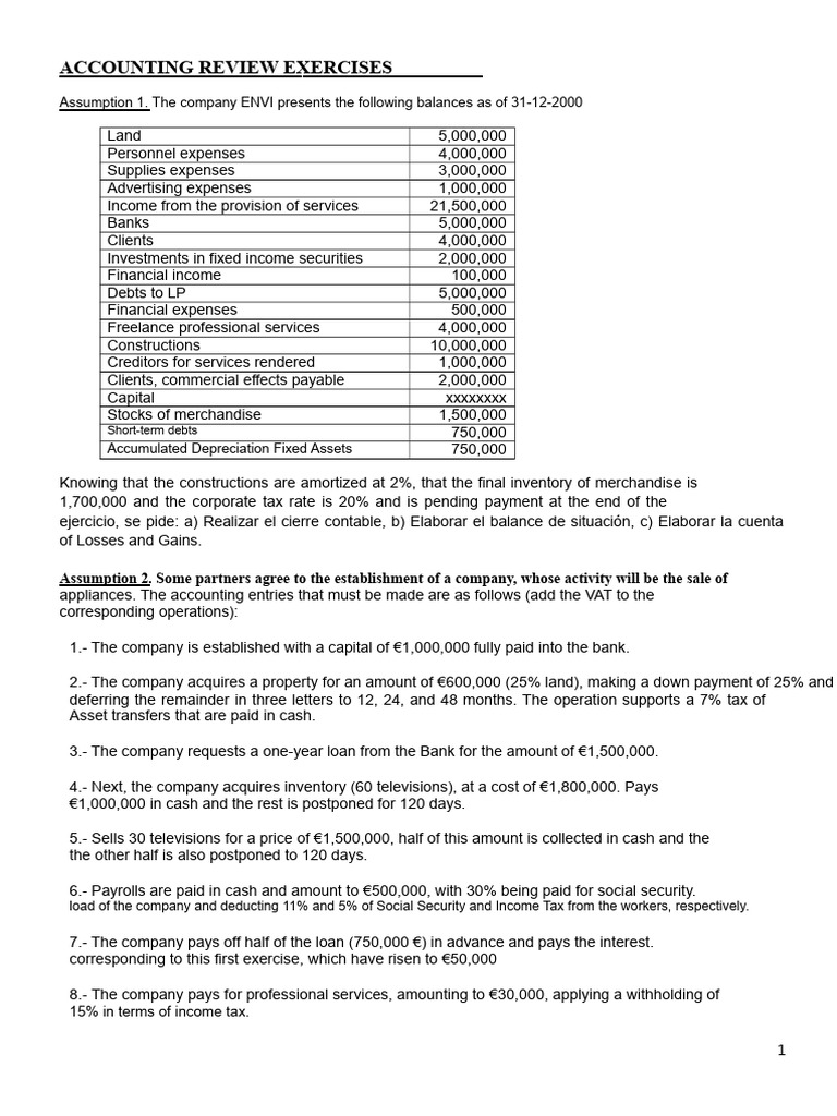 Exercise Accounting 4 | PDF | Expense | Interest