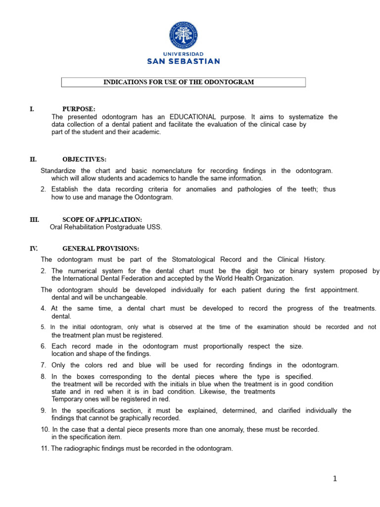 User Manual of The Odontogram | PDF | Medical Specialties | Dentistry ...