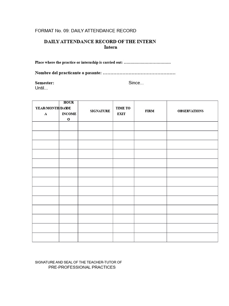 F9 Daily Attendance Log | PDF