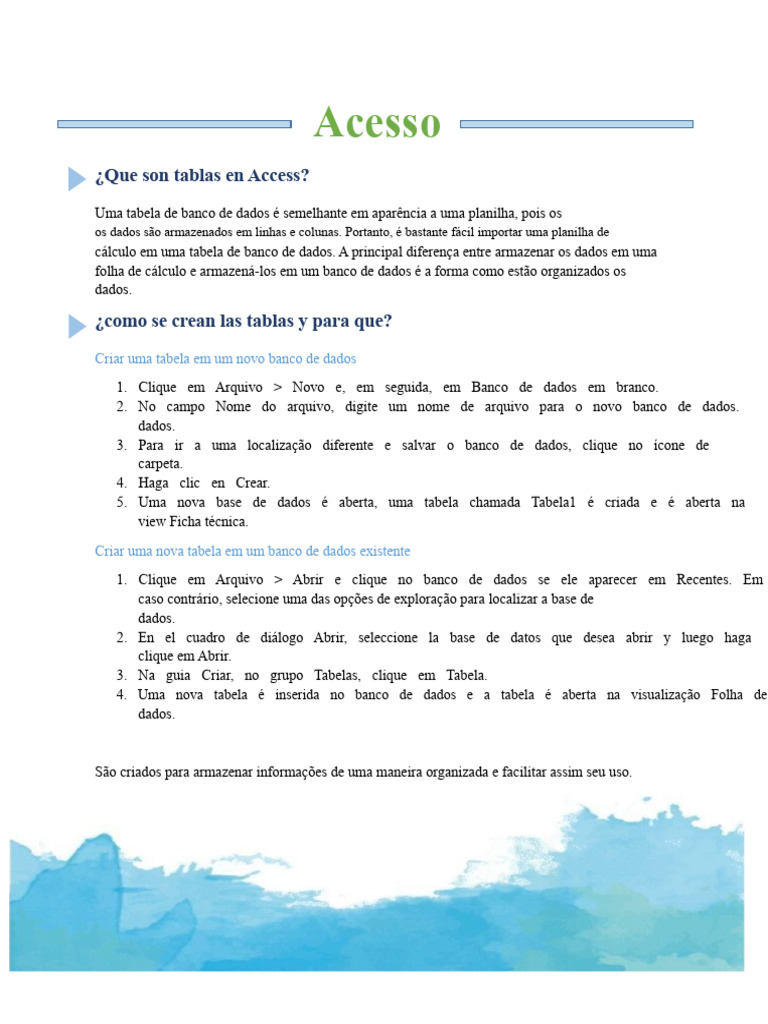 Criando Tabelas e Relatórios no Access | PDF | SQL | Microsoft Access