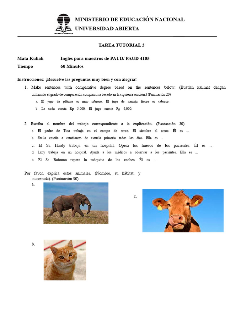 Tarea 3 PAUD 4105 | PDF