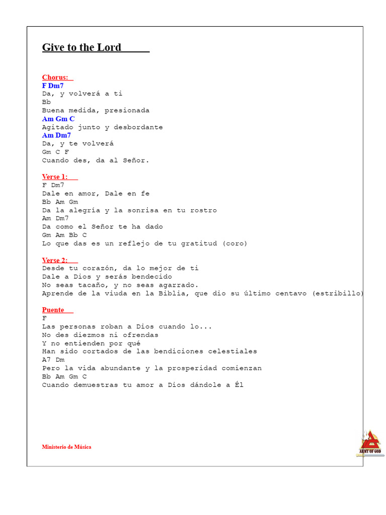 Da Al Señor | PDF