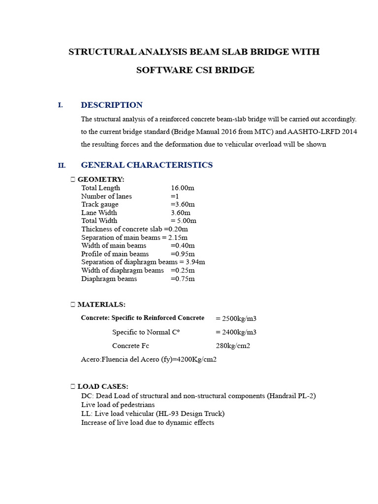 Beam-Slab Bridge Analysis with CSI Bridge | PDF | Beam (Structure) | Bridge