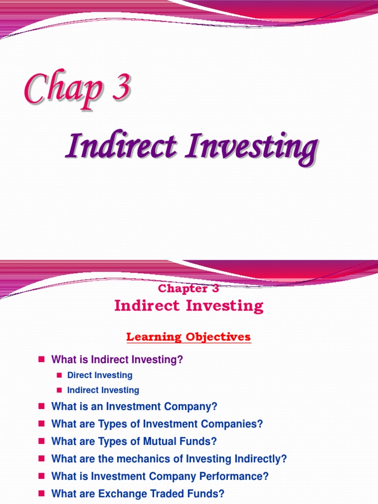 Understanding Indirect Investing | PDF | Mutual Funds | Exchange Traded ...