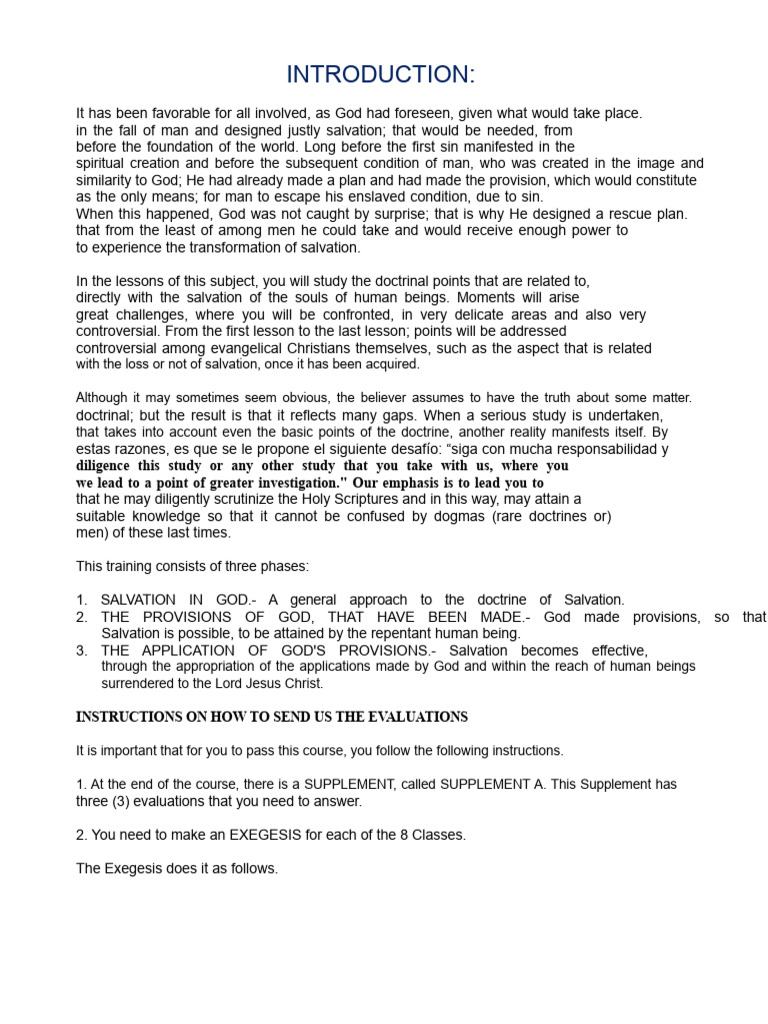 Doctrinal Study on Salvation | PDF | Salvation | Sin