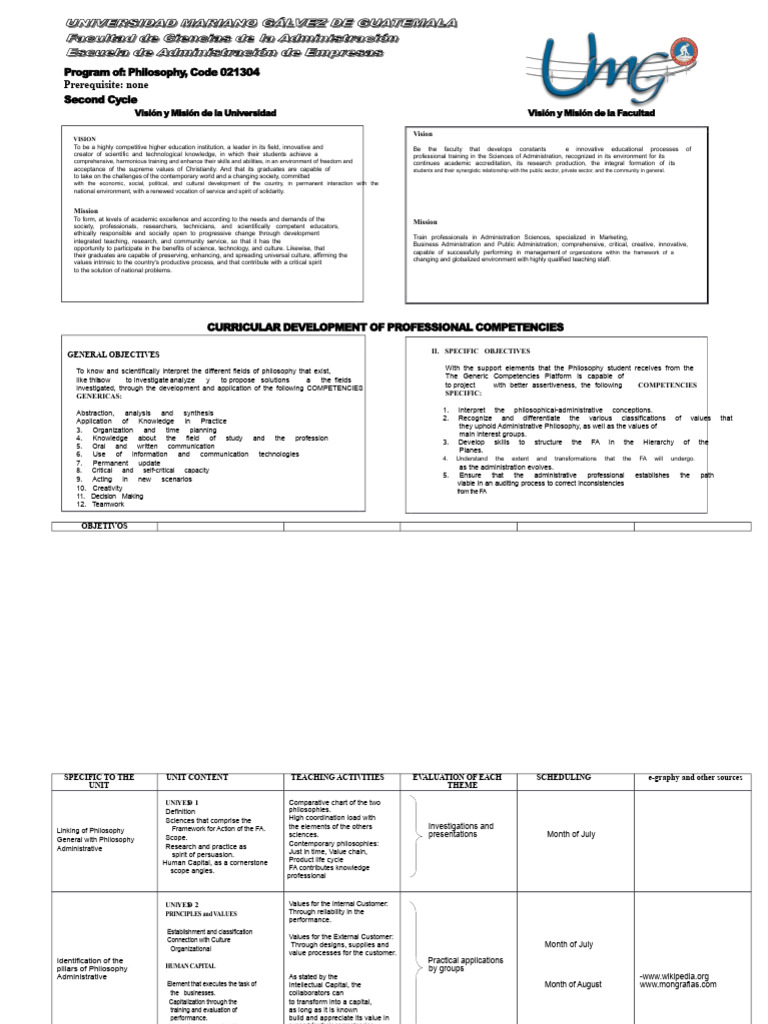 Administrative Philosophy Program | PDF | Knowledge | Science