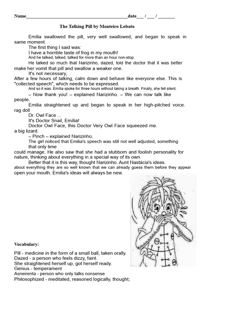 Emília's Talking Pill Adventure | PDF