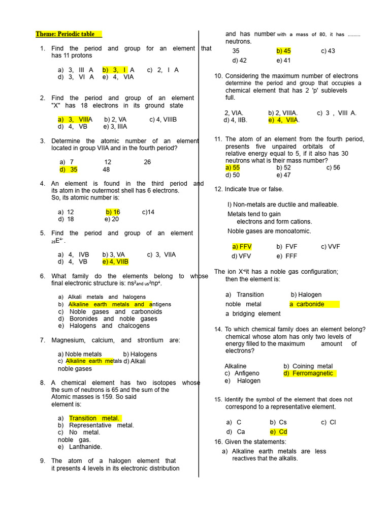 Review Monday Periodic Table | PDF | Chemical Elements | Periodic Table