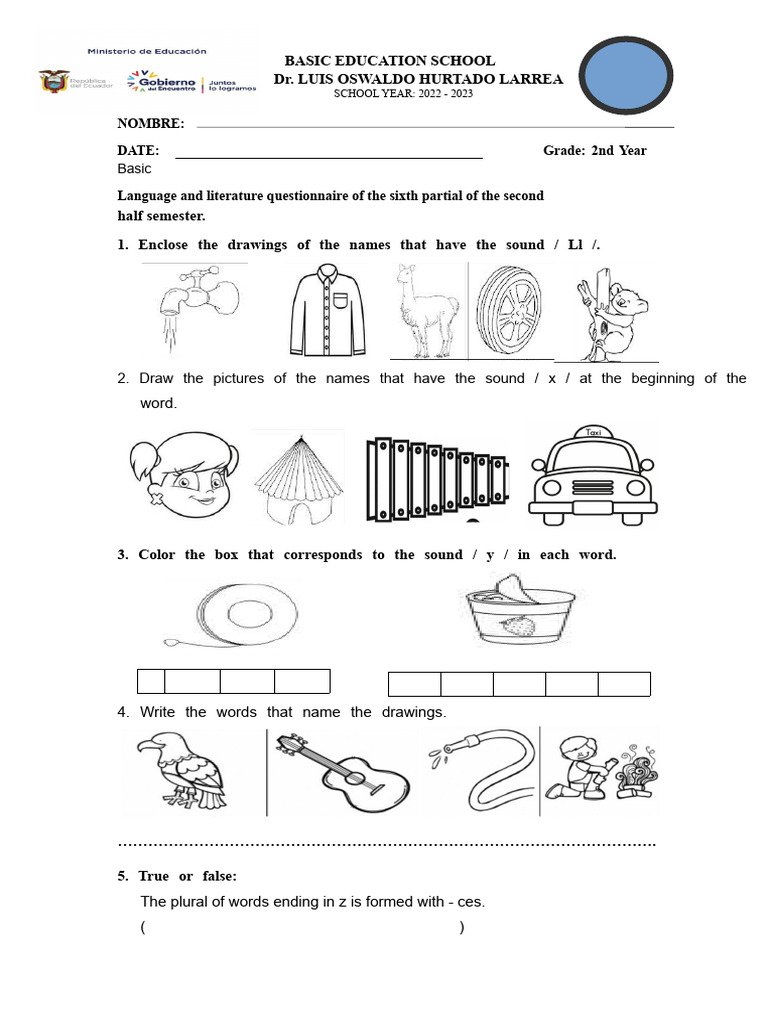2nd Year Language Questionnaire 2023 | PDF