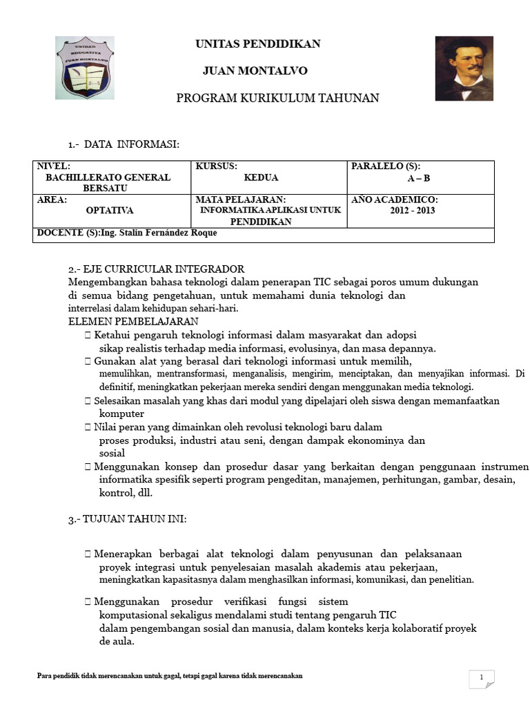 Program Kurikulum Tahunan Komputer Kelas 2 BGU | PDF