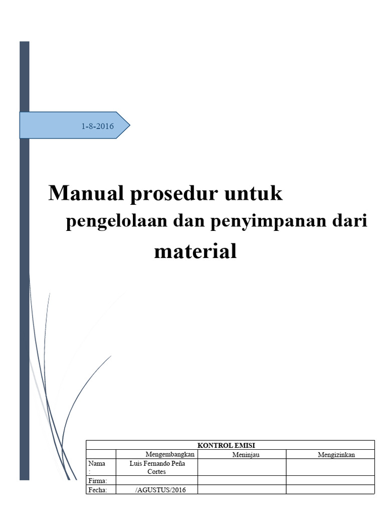 Manual Prosedur Untuk Penanganan Dan Penyimpanan Material Di Gudang | PDF