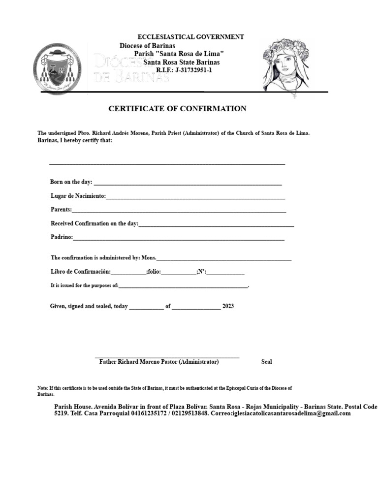 Certificate of Confirmation 2023 | PDF