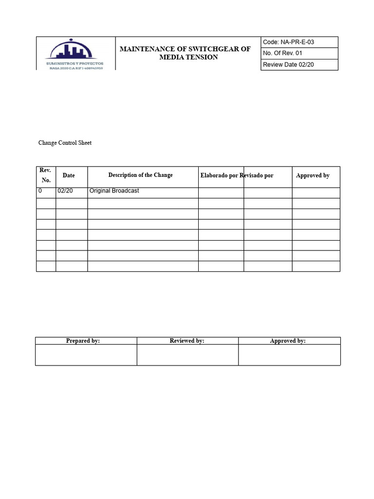 Maintenance of Medium Voltage Switchgear Rev 1 | PDF | Occupational ...