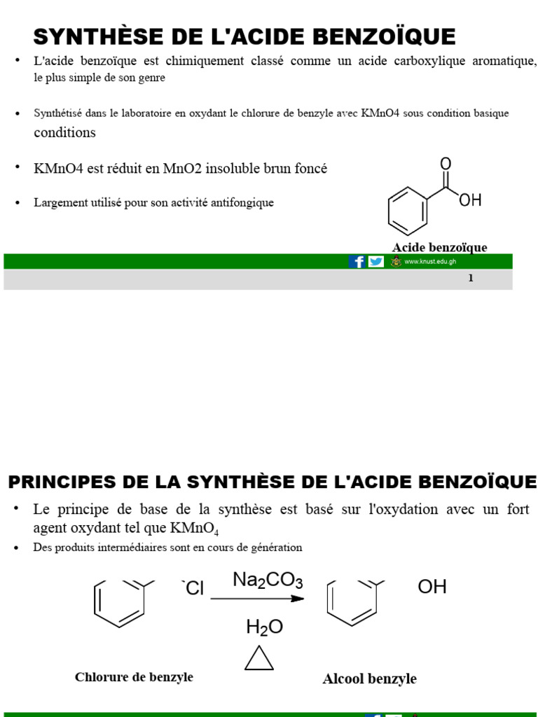 Synthèse de l'acide benzoïque par KMnO4 | PDF | Composés chimiques ...