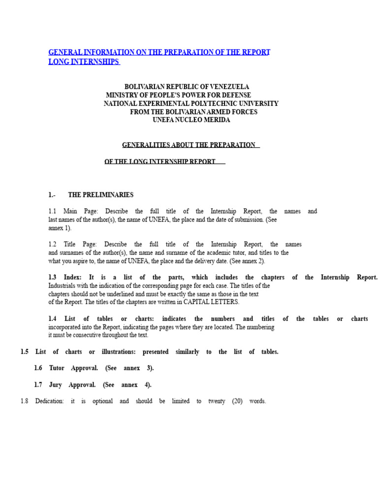 Long Internship Report Preparation Guide | PDF | Sampling (Statistics ...