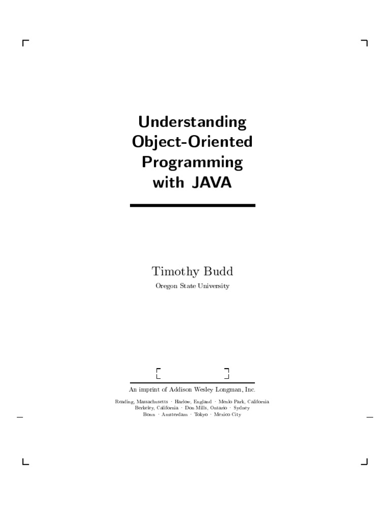 Understanding Oop With Java by Timothy Budd | PDF | Inheritance (Object ... Understanding Oop With Java by Timothy Budd | PDF | Inheritance (Object ...