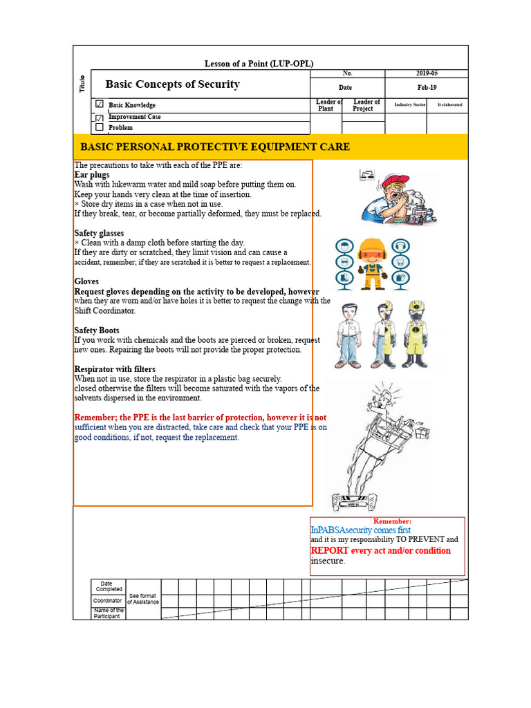 LUP Basic PPE Care | PDF | Personal Protective Equipment | Working ...