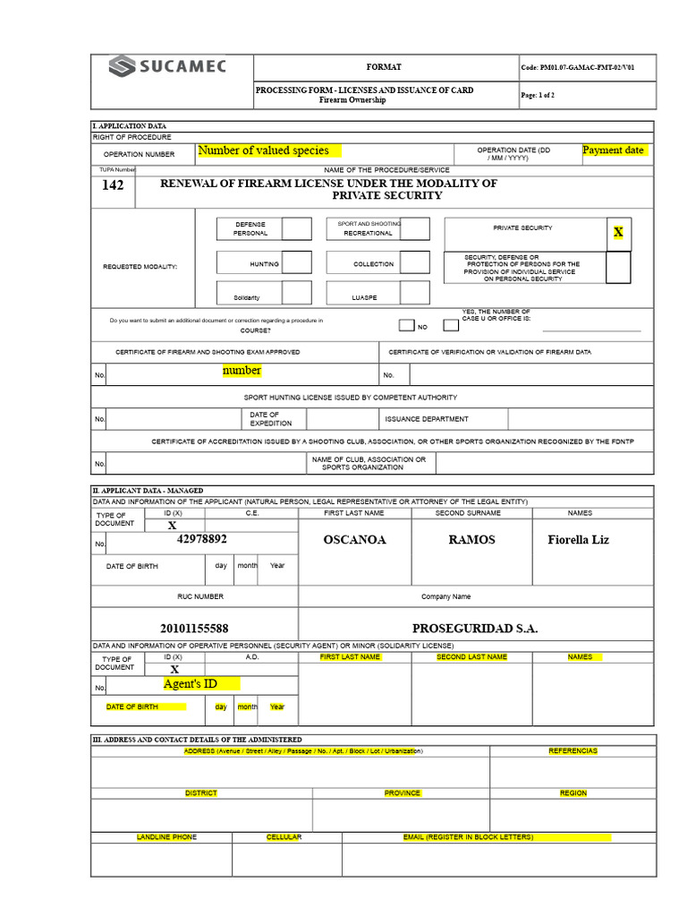 Filling Model - New FUT and DJ Licenses 2022 - FILL IN THE HIGHLIGHTED ...