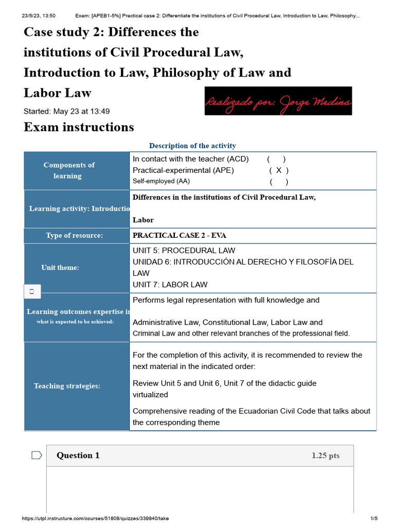 Civil Procedural Law Case Study Analysis | PDF | Constitution | Public Law