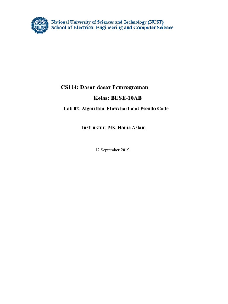 Algoritma dan Pseudocode Dasar Pemrograman | PDF