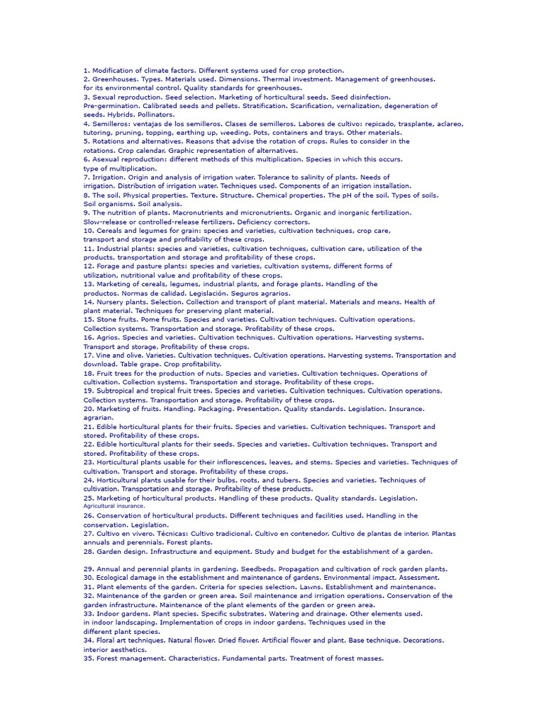 Syllabus Agricultural Production Operations | PDF | Horticulture ...