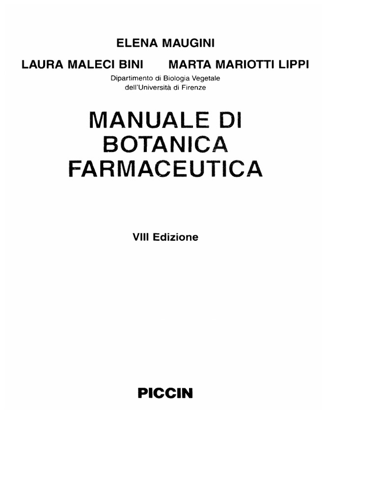 Manual of Pharmaceutical Botany | PDF