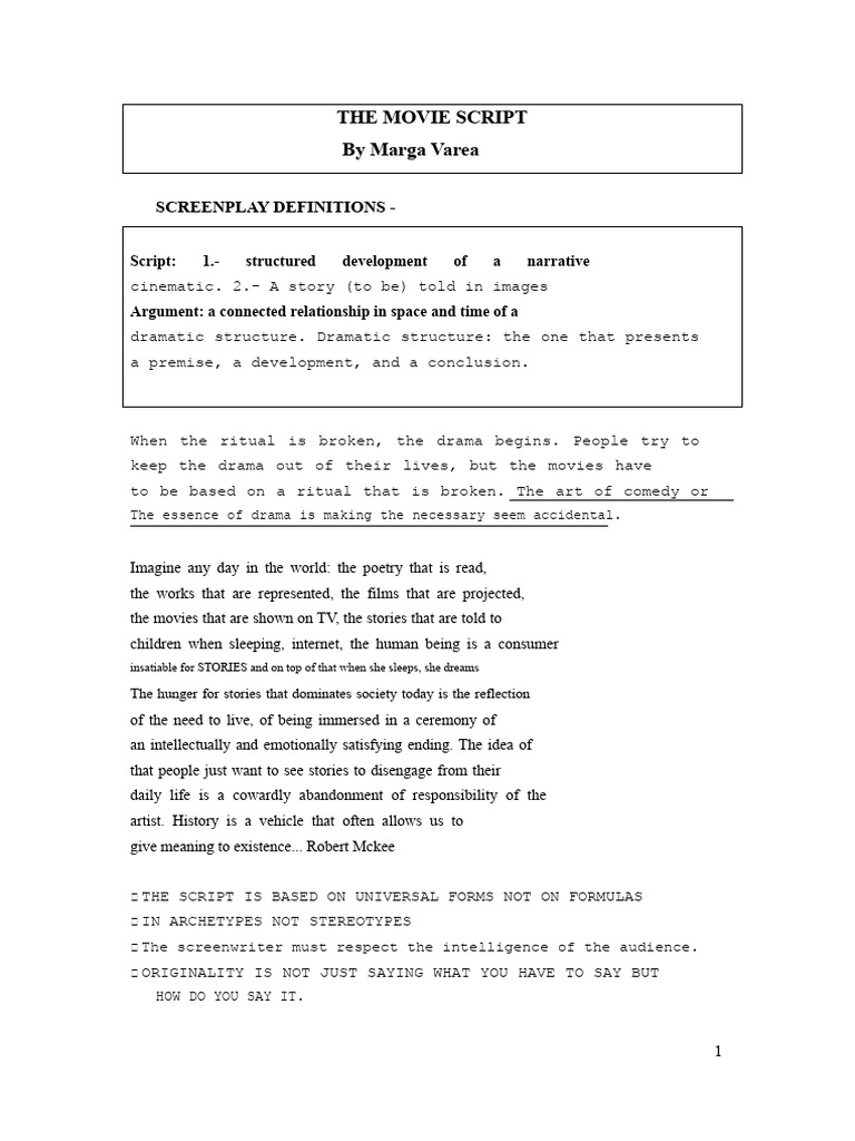 The Film Script, by Marga Varea | PDF | Motivation | Motivational