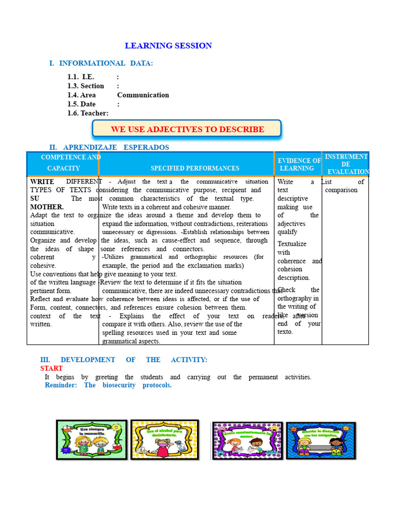 SESSION We Use Adjectives To Describe | PDF | Human Communication ...