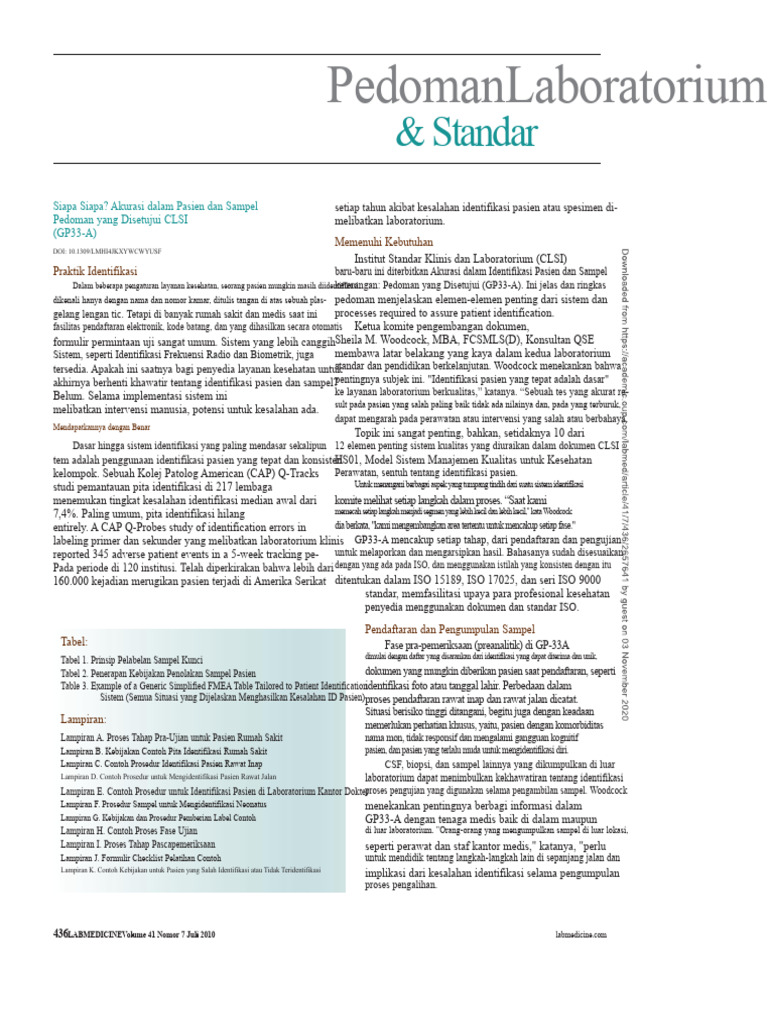 Pedoman Akurasi Identifikasi Pasien | PDF