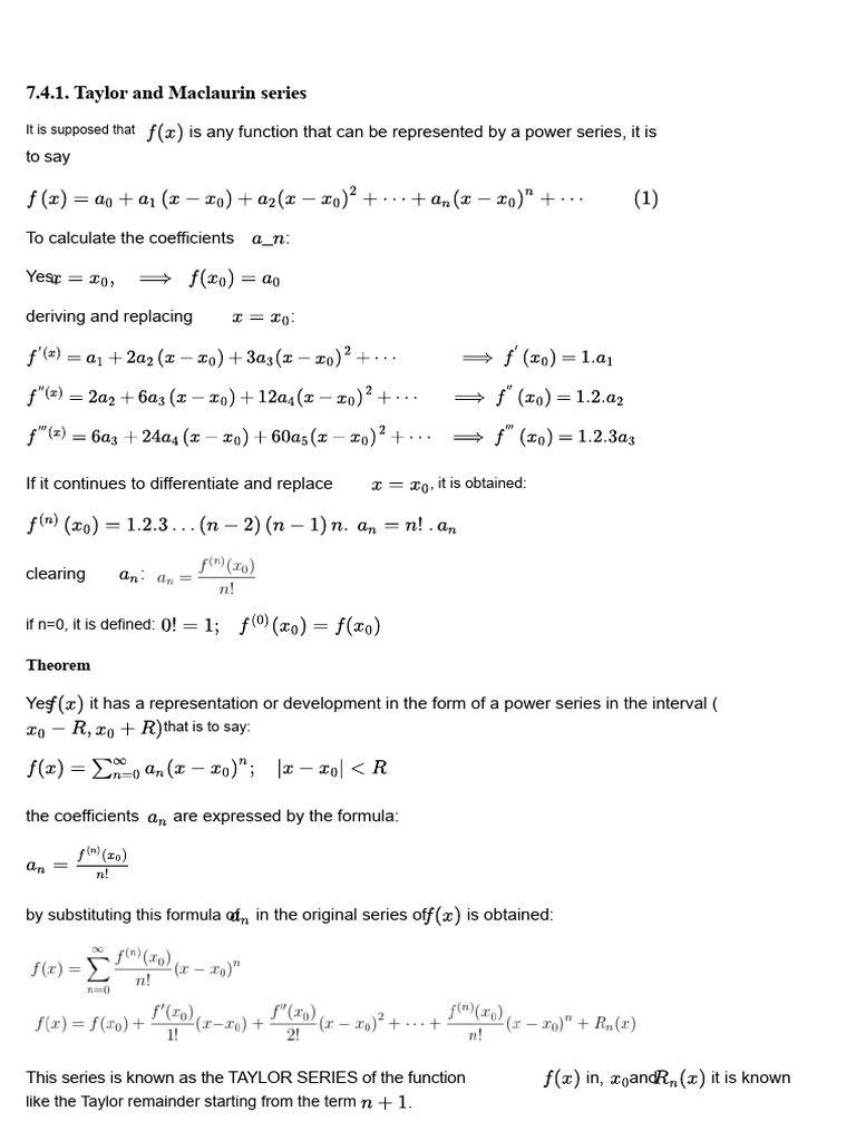 Taylor and Maclaurin Series Explained | PDF