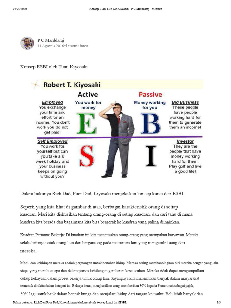 Konsep ESBI Kiyosaki untuk Kebebasan Finansial | PDF